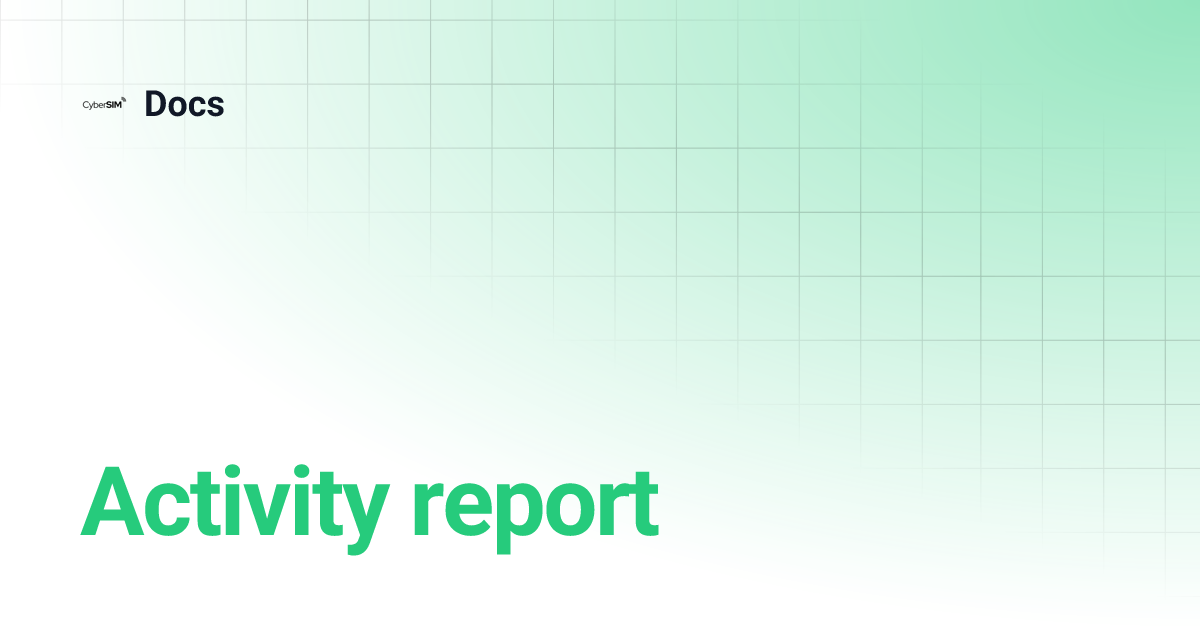 Activity report | Docs